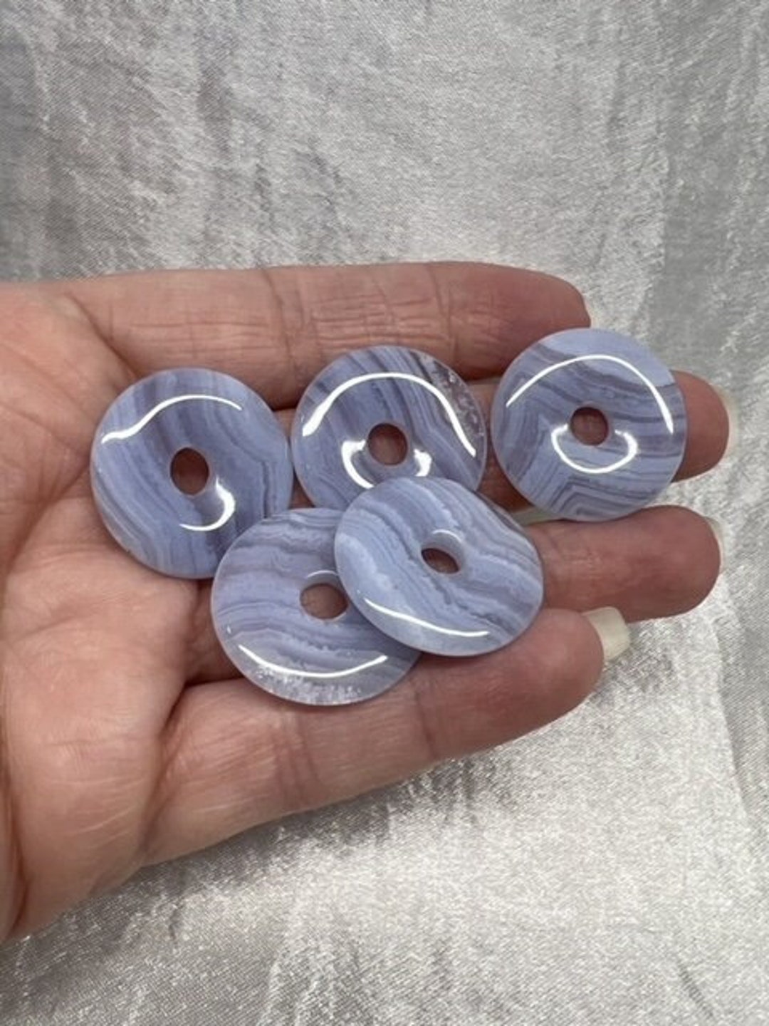 Blue Lace Agate Donut/sphere Holder - Etsy