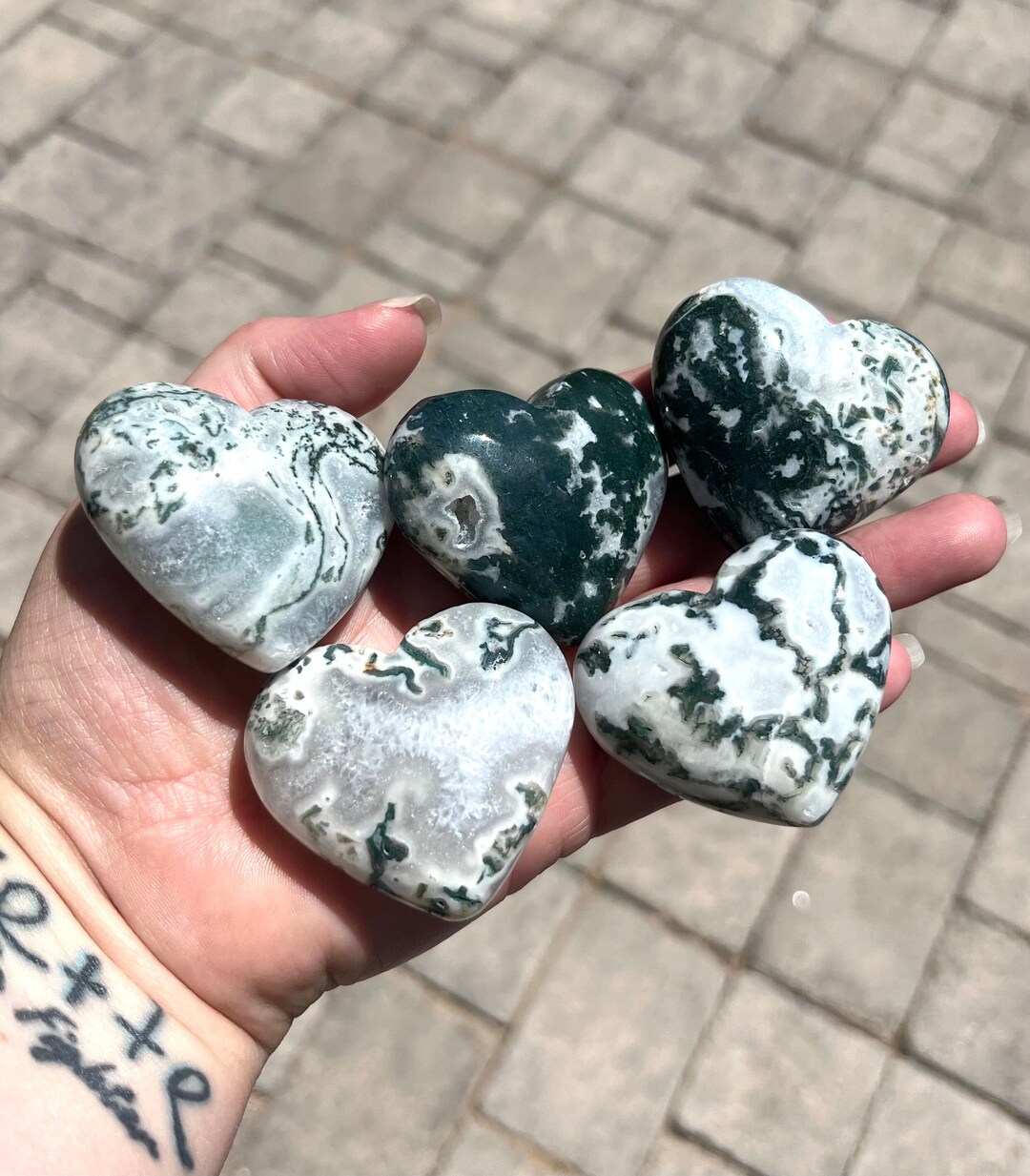 Moss Agate/tree Agate Heart - Etsy