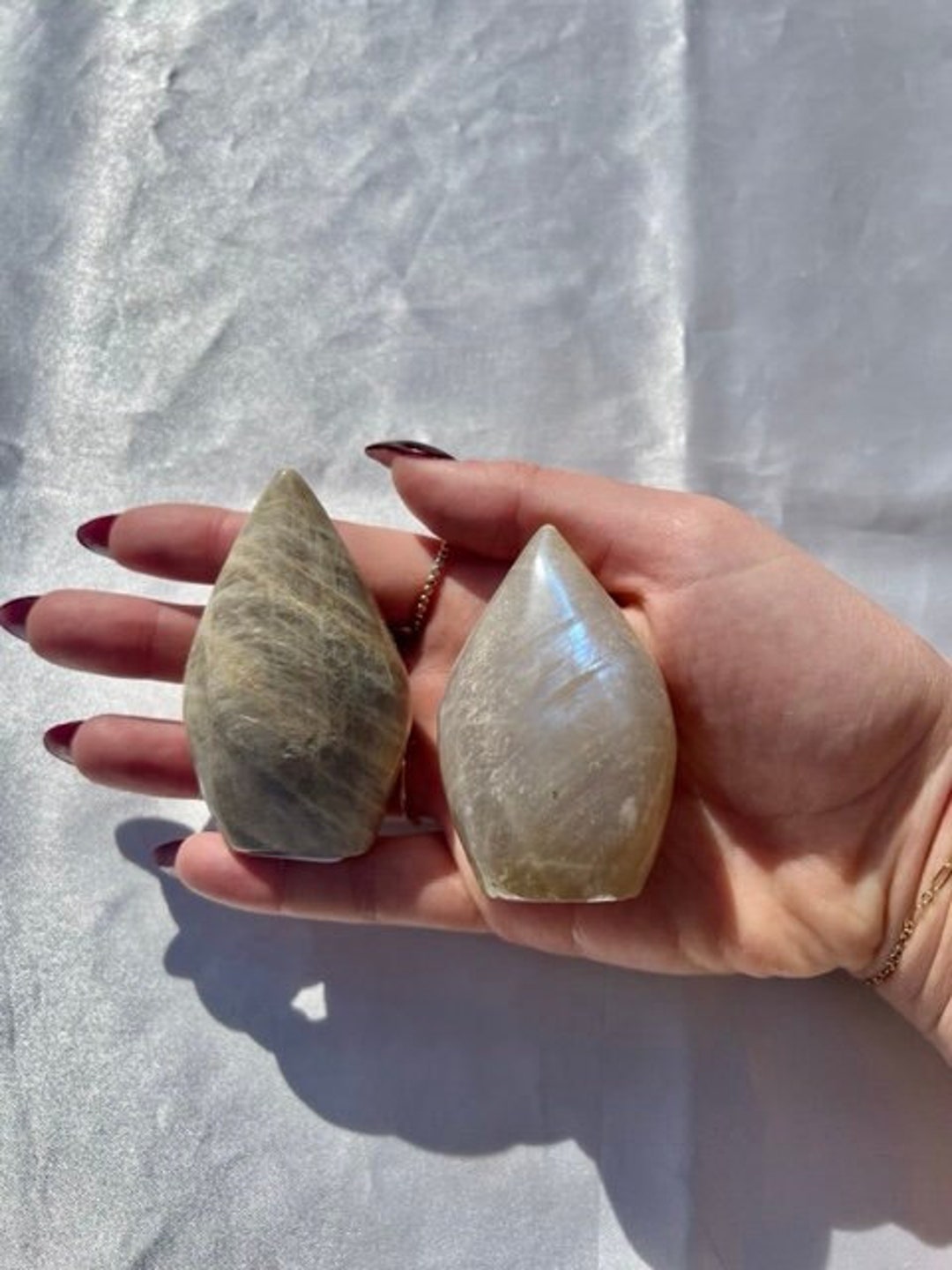 Grey Moonstone Flame/freeform With Flash - Etsy