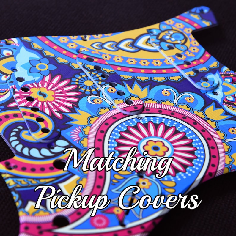 Custom Fender Style Pickguards - Fit Strat and Tele - Faded Floral and ...