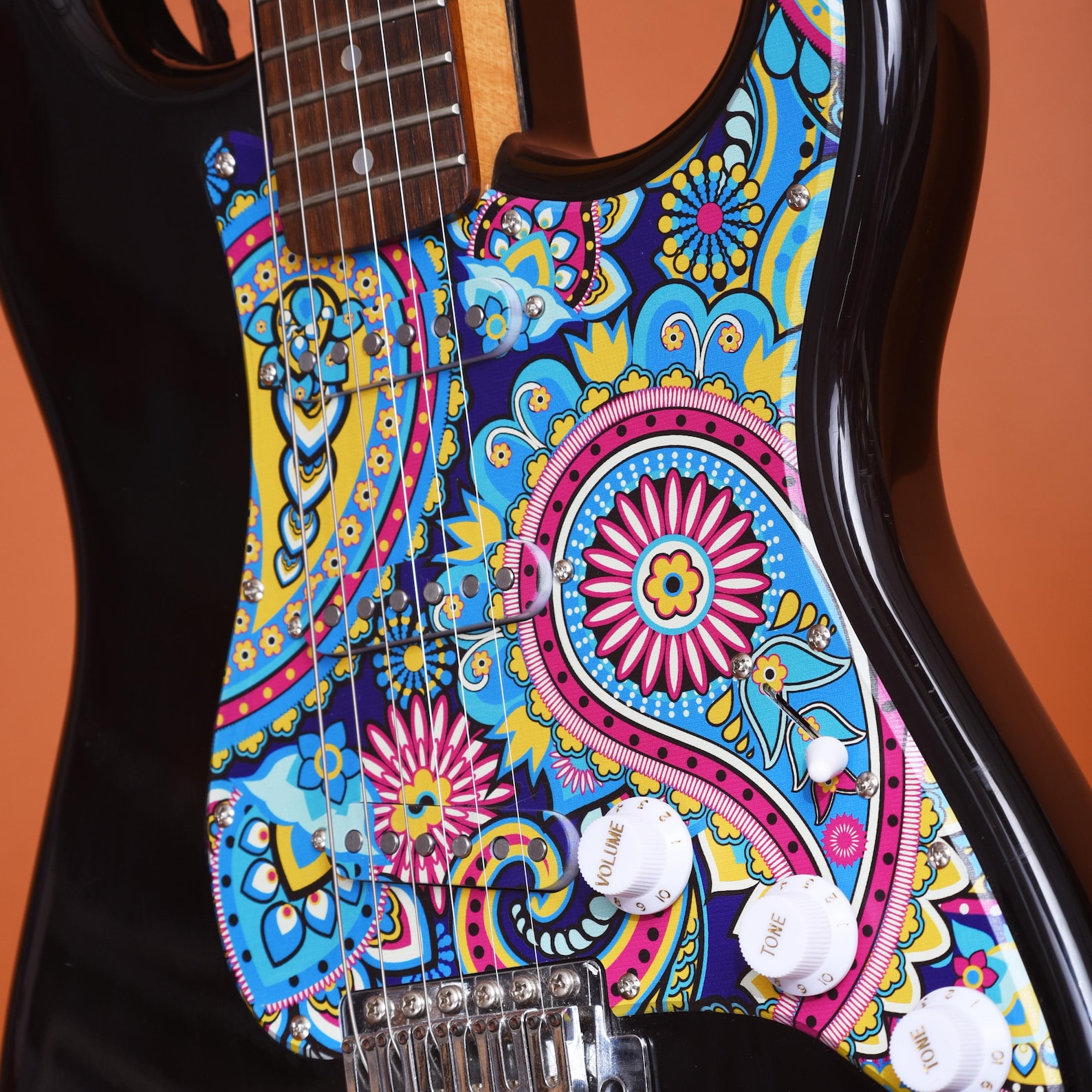 Custom Fender Style Pickguards - Fit Strat and Tele - Faded Floral and ...