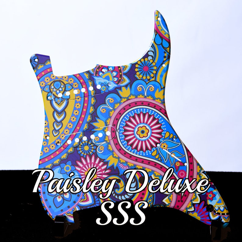 Custom Fender Style Pickguards - Fit Strat and Tele - Faded Floral and ...