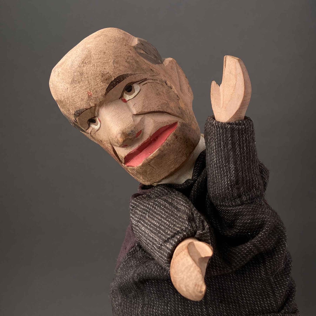 GENTLEMAN Hand Puppet Early 1900s Punch and Judy Rare - Etsy