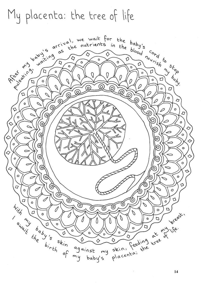 My Placenta: the Tree of Life - Birth Colouring Image - Digital ...
