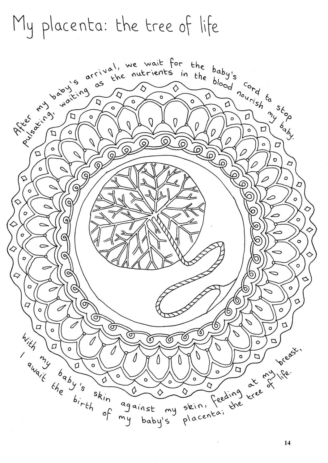 My Placenta: the Tree of Life - Birth Colouring Image - Digital ...