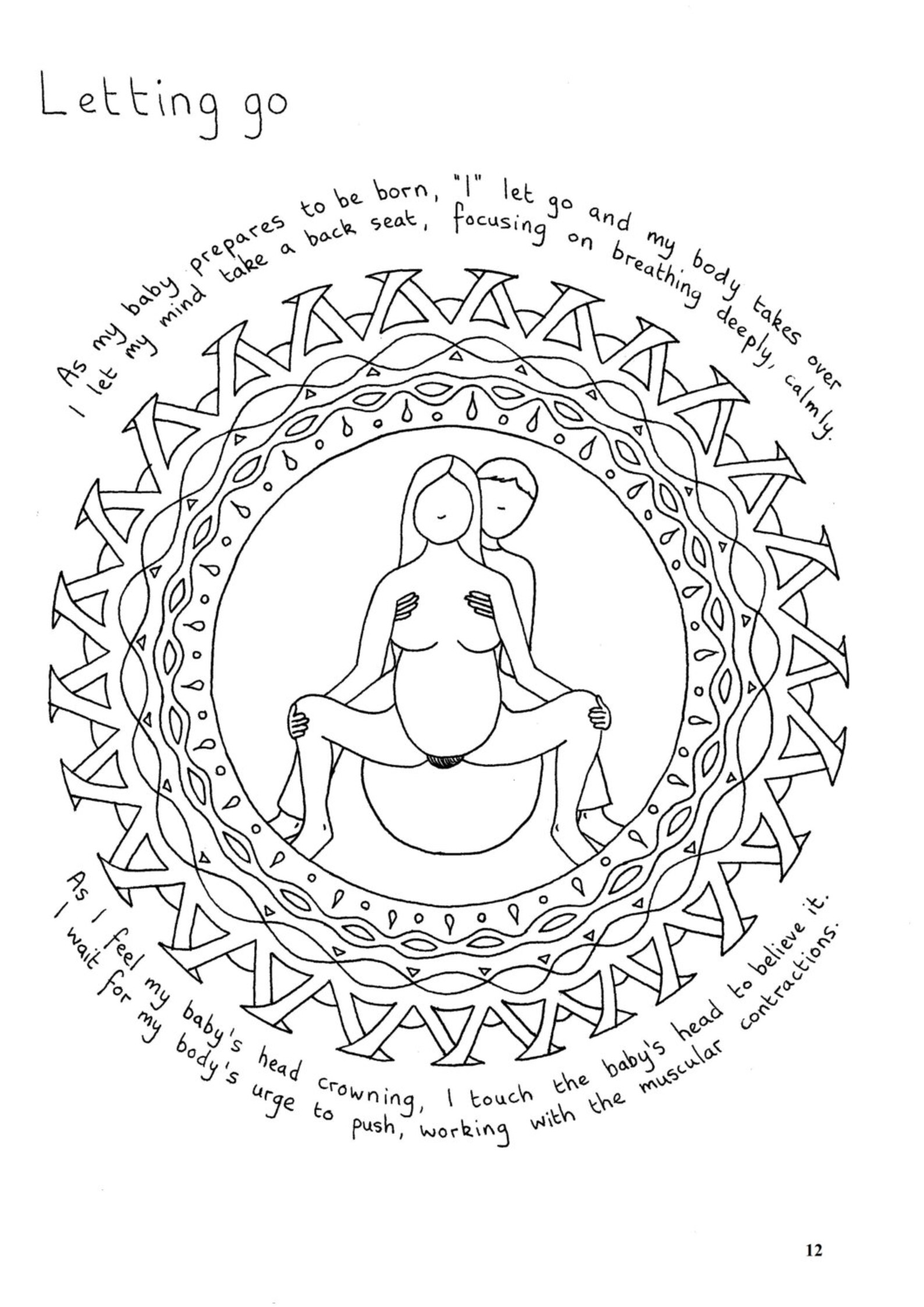 Letting Go in Birth - Pregnancy Colouring Image - Digital Download - Etsy