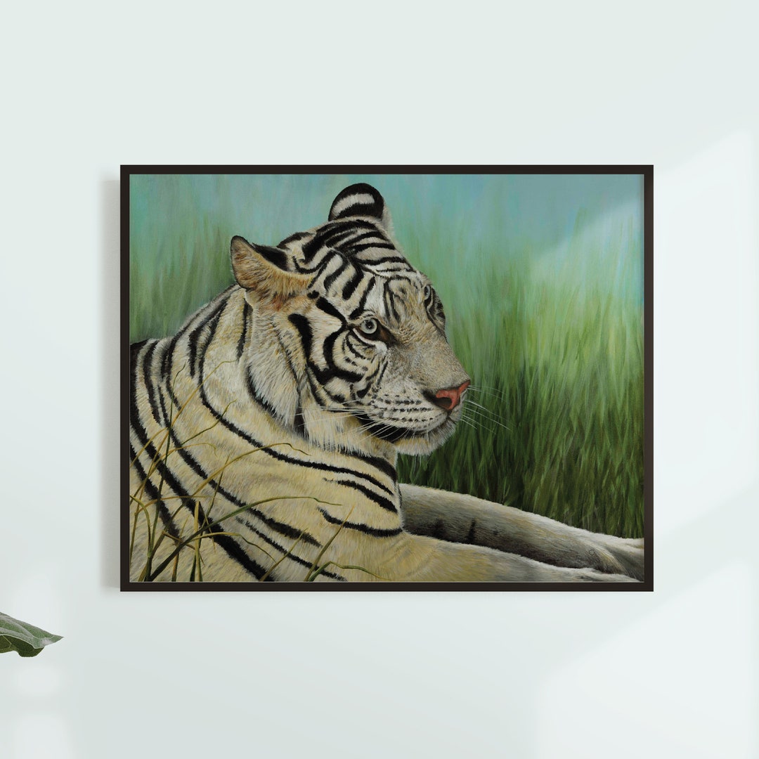 White Tiger Art Print - 16" X 20" Poster Art Print of Original Painting ...