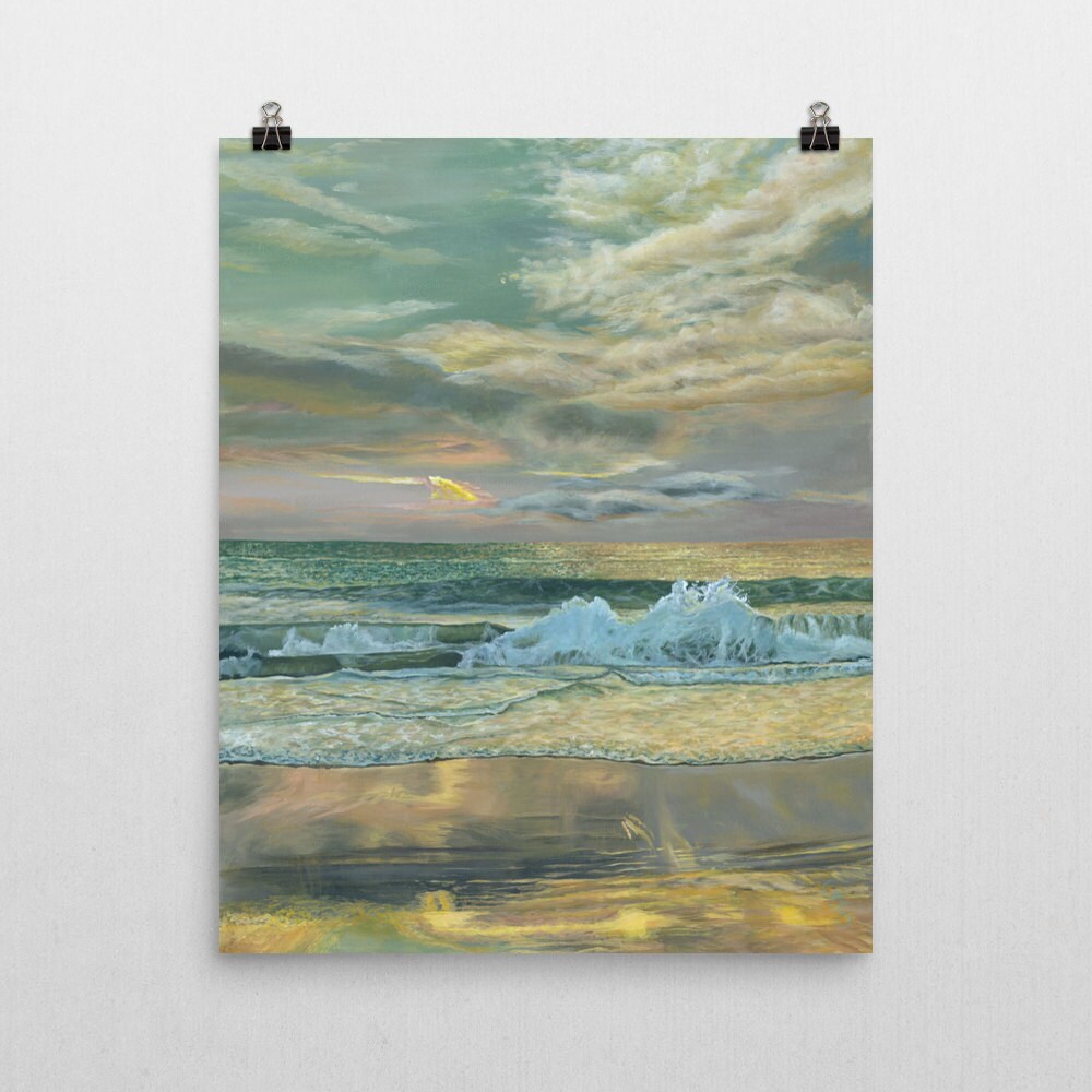 Serene Beach Scene - 16" X 20" Poster Art Print of Original Painting - Etsy