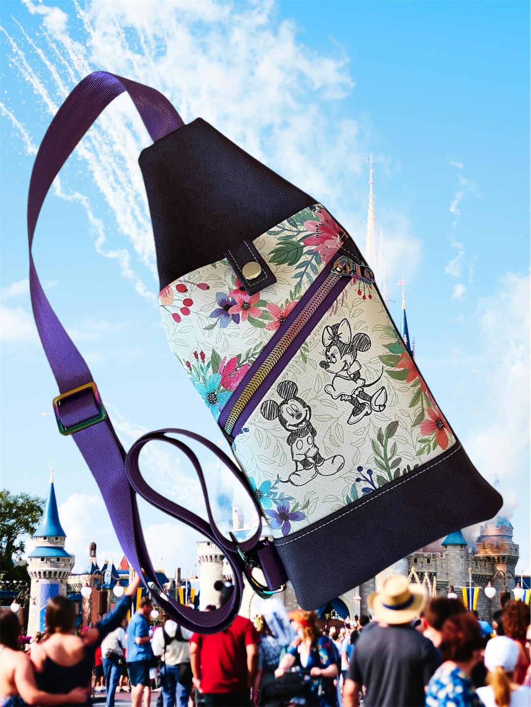 Mickey and Minnie - Mini Traveler Sling Pouch, Crossbody, Travel Sling ...