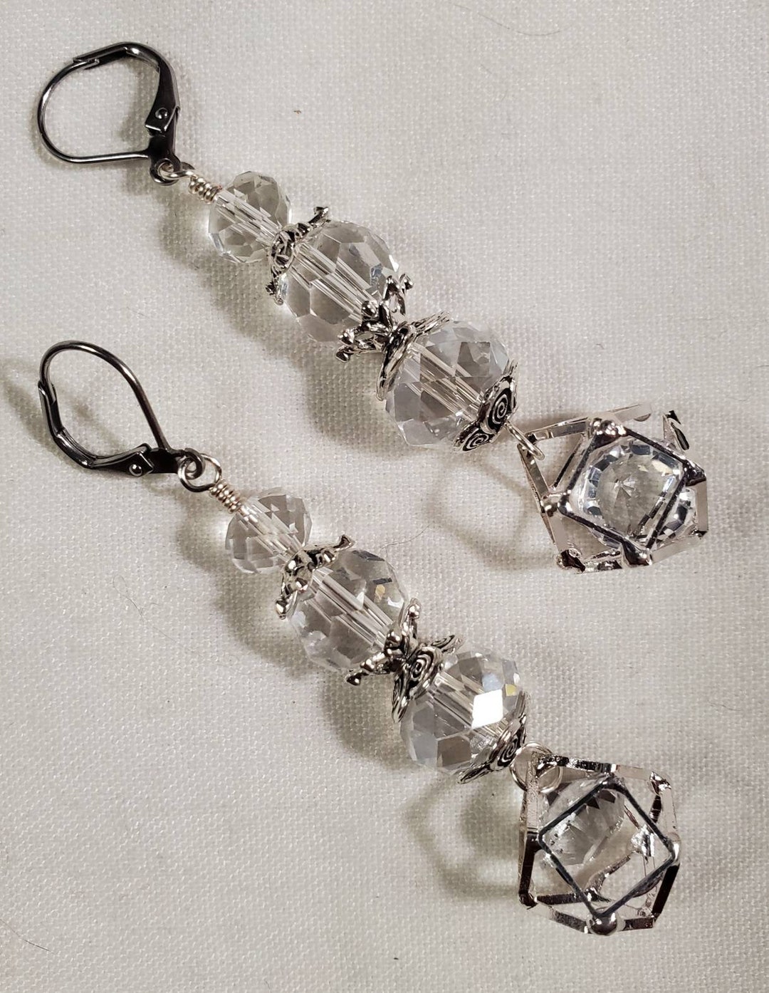 Crystal Cages is a Beautiful Pair of Crystal and Caged Crystal Earrings ...