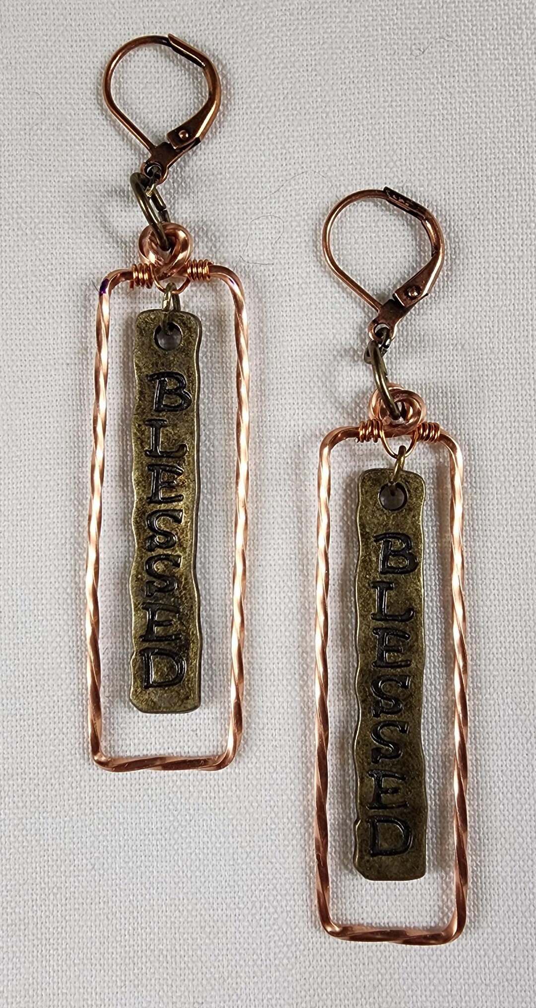 Handmade Blessed Twisted Copper Wire Earrings - Etsy