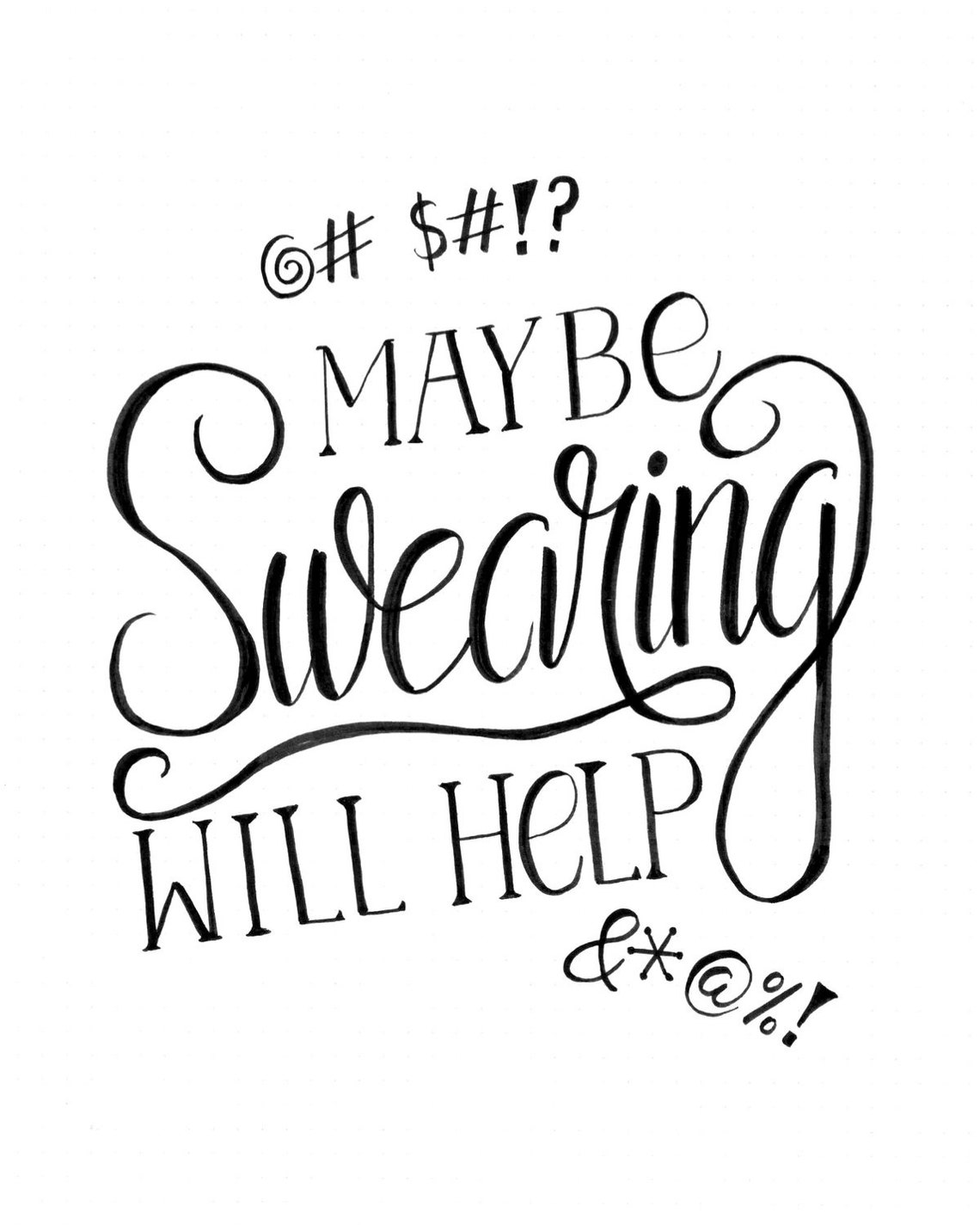 MAYBE SWEARING Will Help Wall Art Digital Print Printable - Etsy