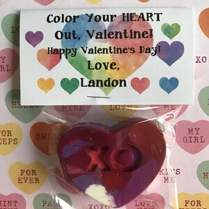 Happy Valentine's Day Personalized Crayon Valentines Heart Crayon ...