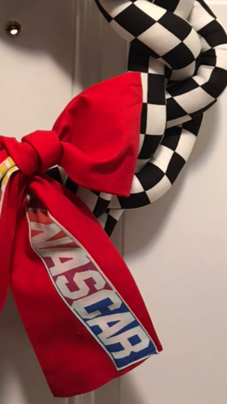 Nascar Wreath Racing Wreath Racecar Wreath Checkered | Etsy