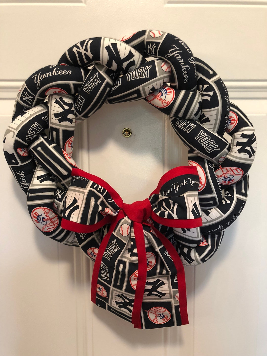 Yankees Wreath - Yankees Door Hanger - Pride of the Yankees Wreath ...