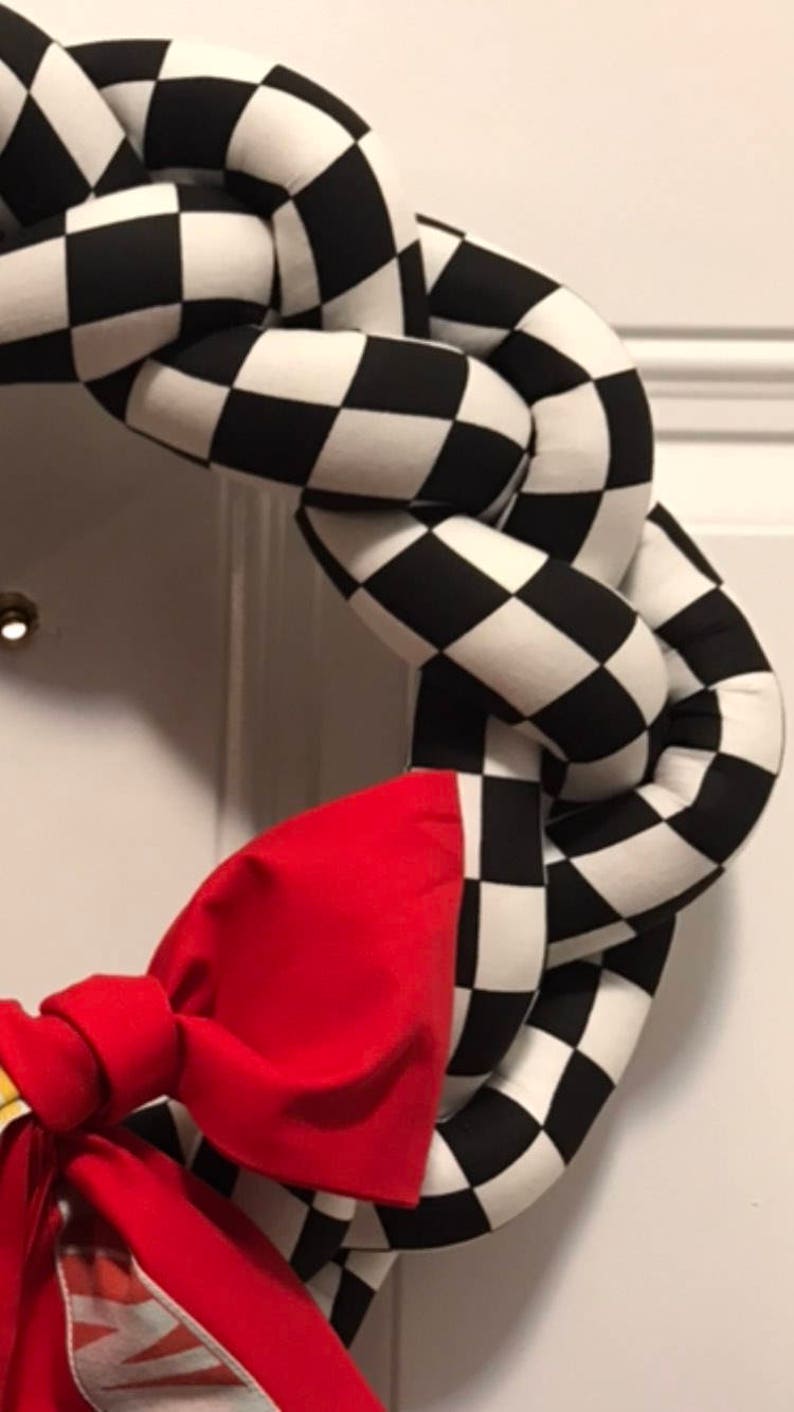 Nascar Wreath Racing Wreath Racecar Wreath Checkered | Etsy