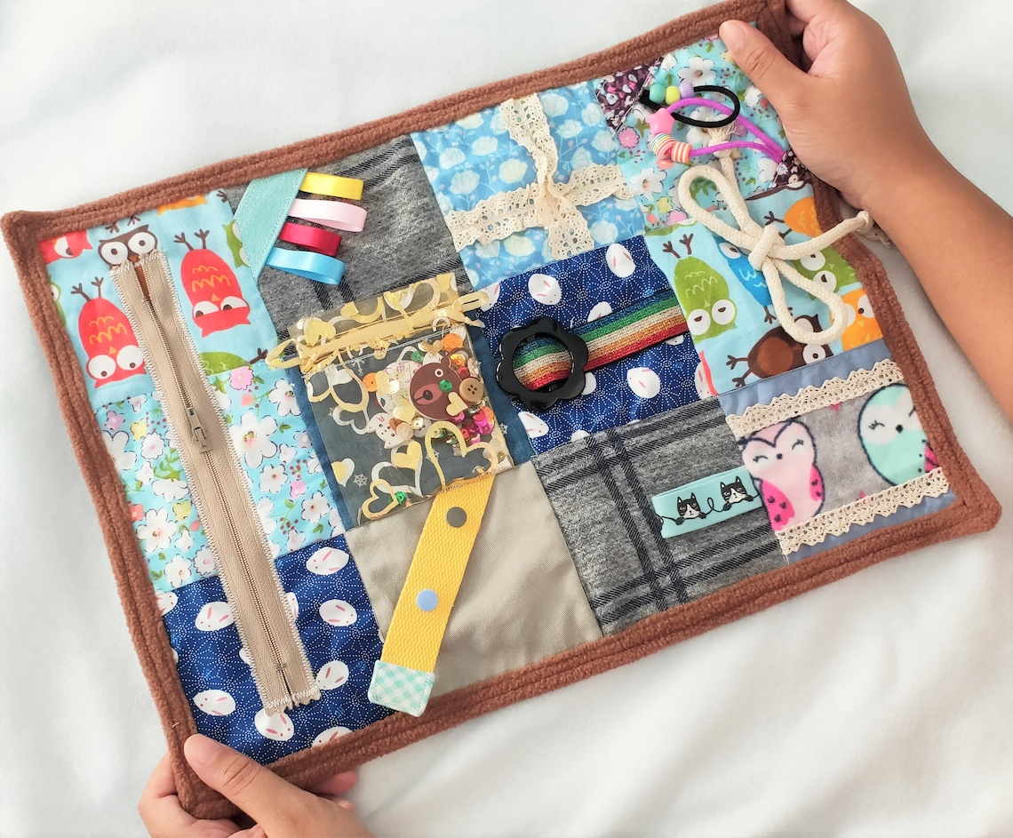 Fidget Blanket Sensory Quilt Alzheimer's Patients Dementia Activity Mat ...