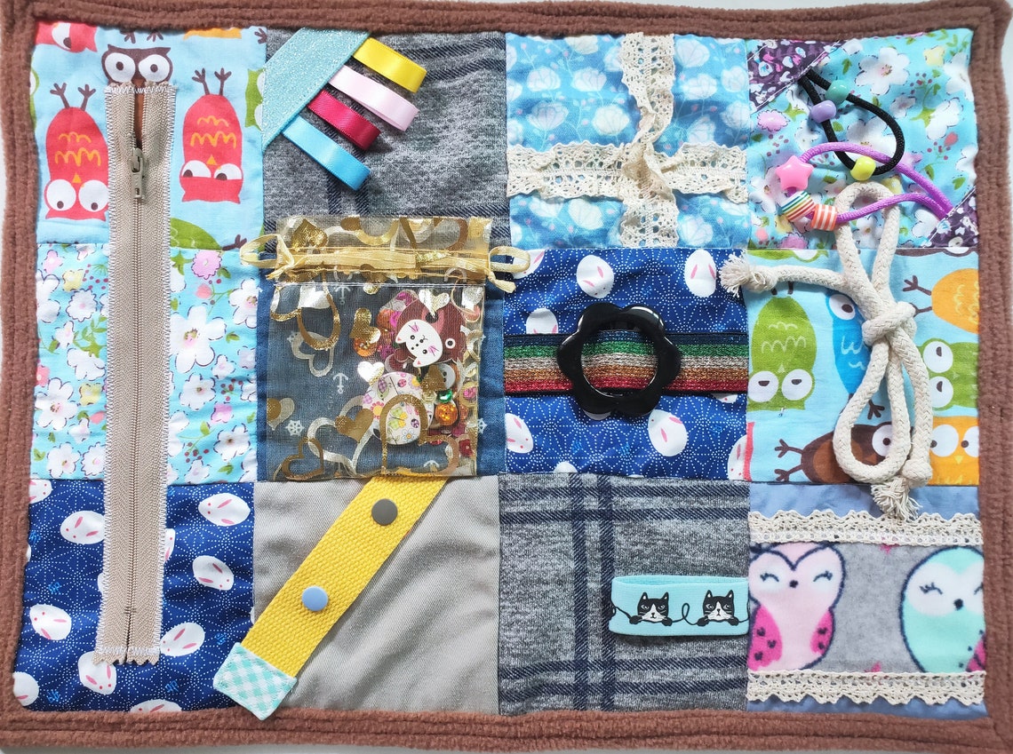 Fidget Blanket Sensory Quilt Alzheimer's Patients Dementia Activity Mat ...