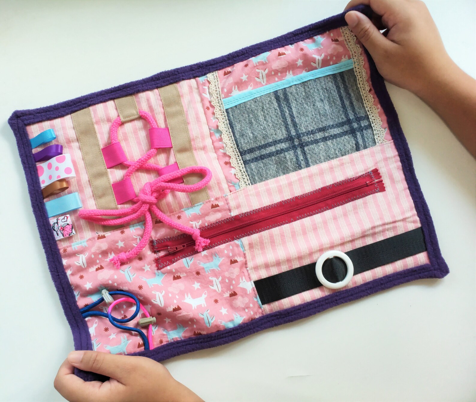 Fidget Activity Quilt - Sensory Visual Tactile Mat - Stroke Therapy ...