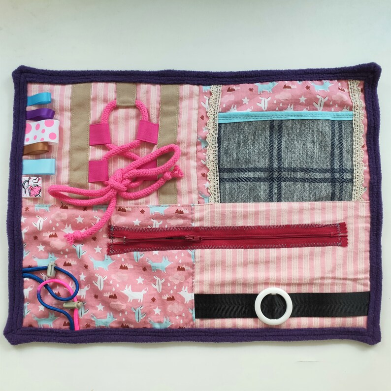 Fidget Activity Quilt - Sensory Visual Tactile Mat - Stroke Therapy ...