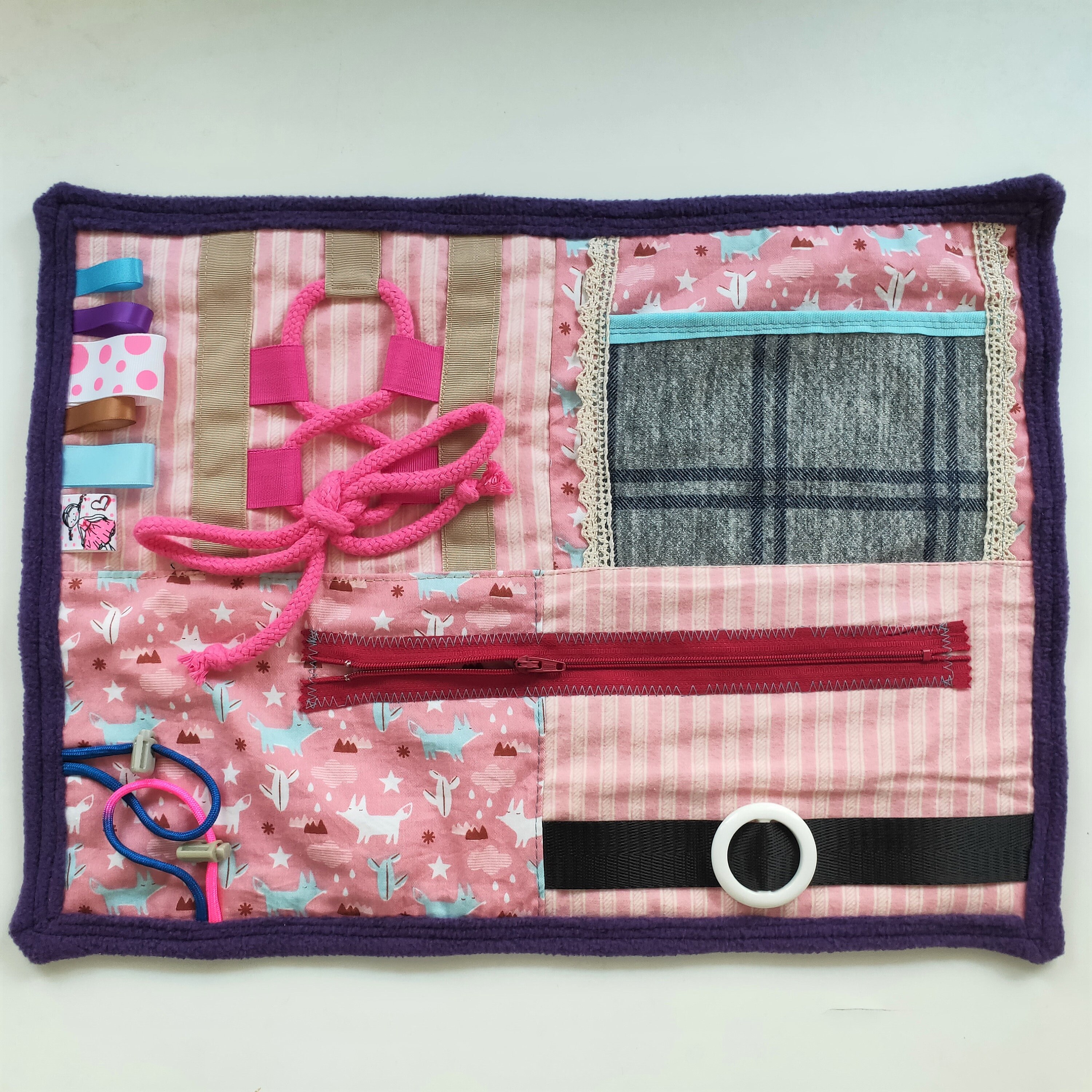 Fidget Activity Quilt - Sensory Visual Tactile Mat - Stroke Therapy ...