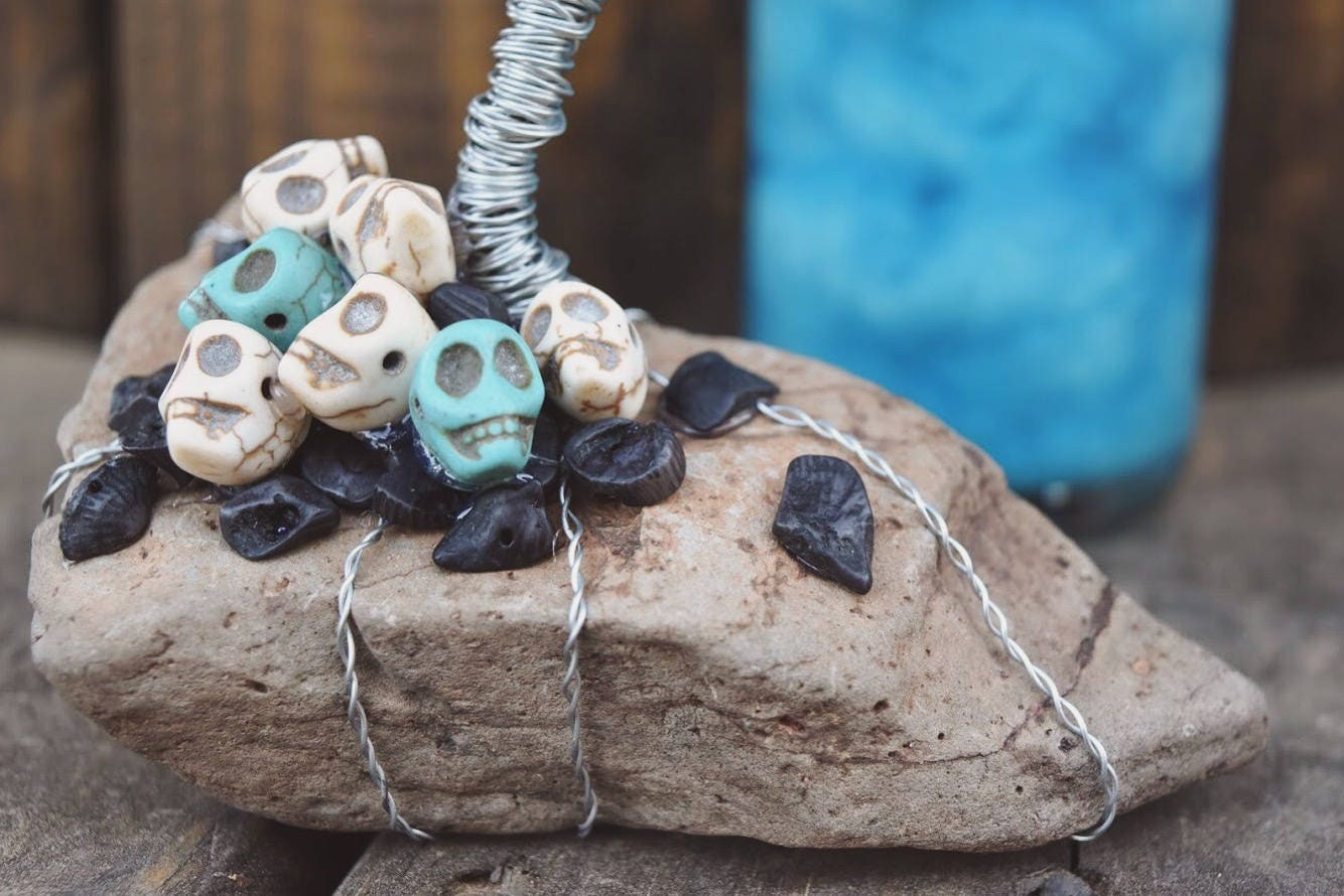 Wire Tree Sculpture Skulls Halloween Home Decor - Etsy