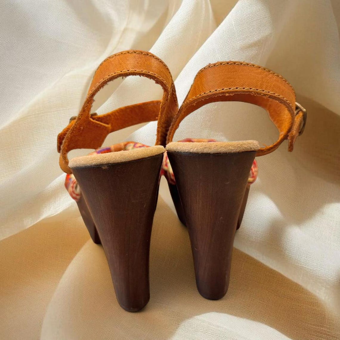 70s Style Colorful Platform Clog Heels - Etsy
