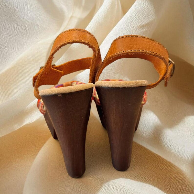 70s Style Colorful Platform Clog Heels - Etsy