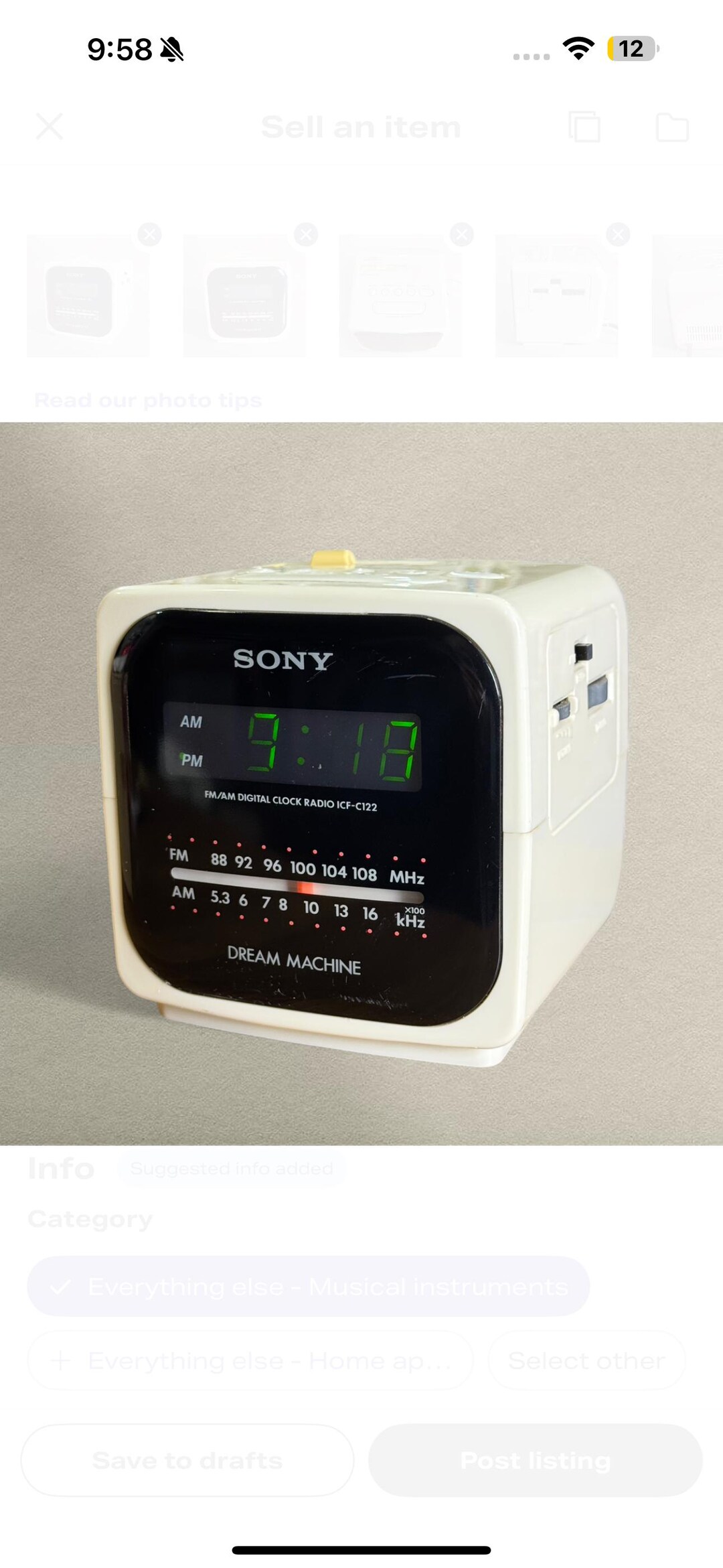 Vintage Sony Dream Machine Cyber Y2K Cube Alarm Clock Radio – Tested ...