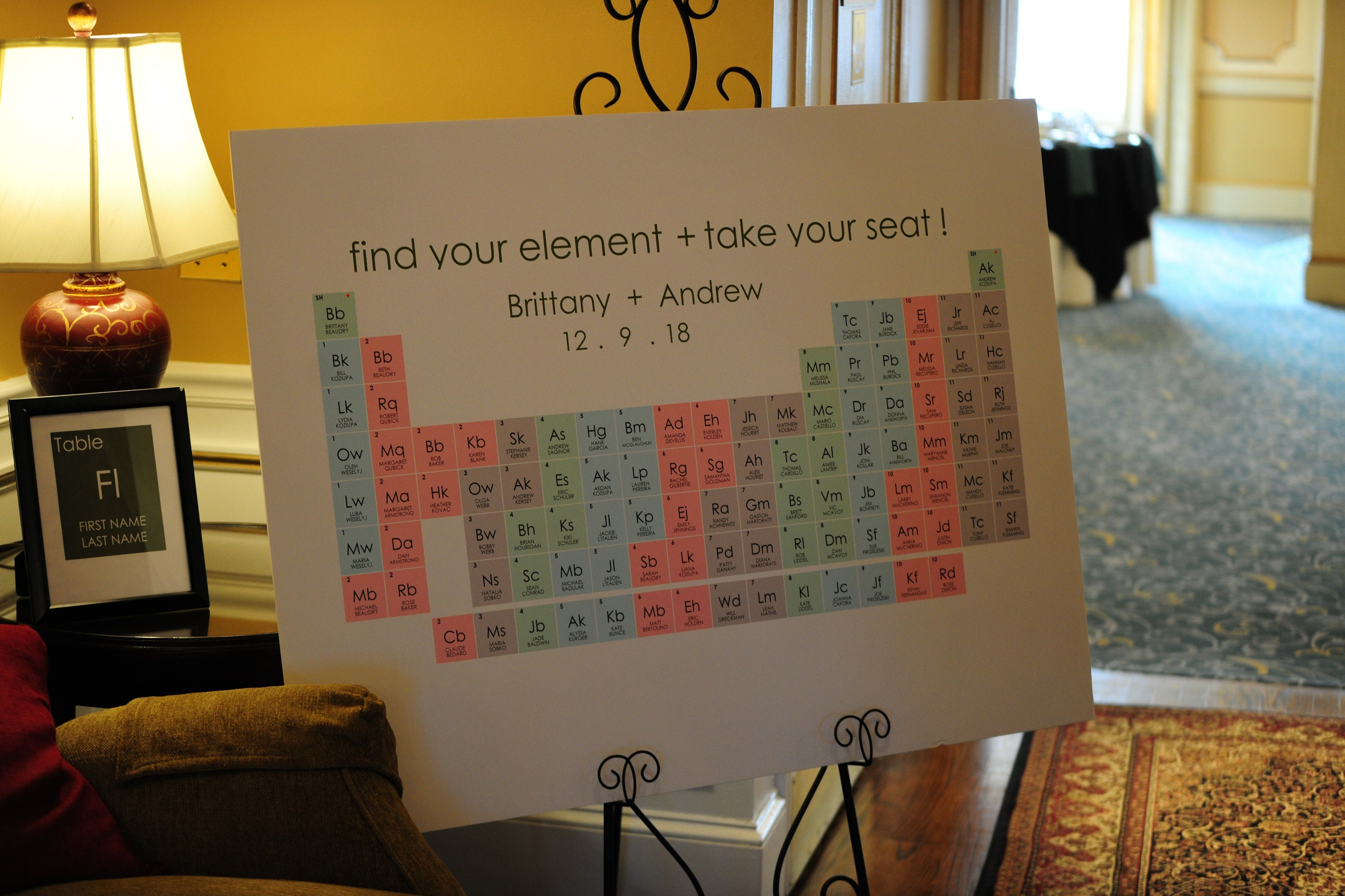 Periodic Table Seating Chart - Customizable - Etsy