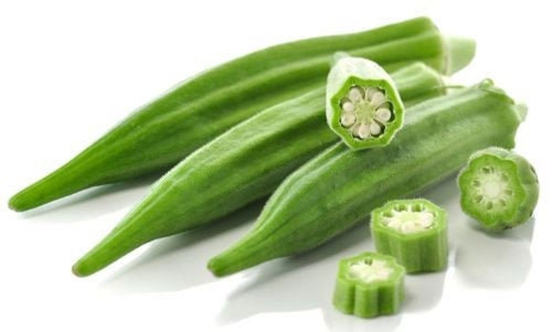Non GMO Long Pod Green Okra 50 Seeds - Etsy