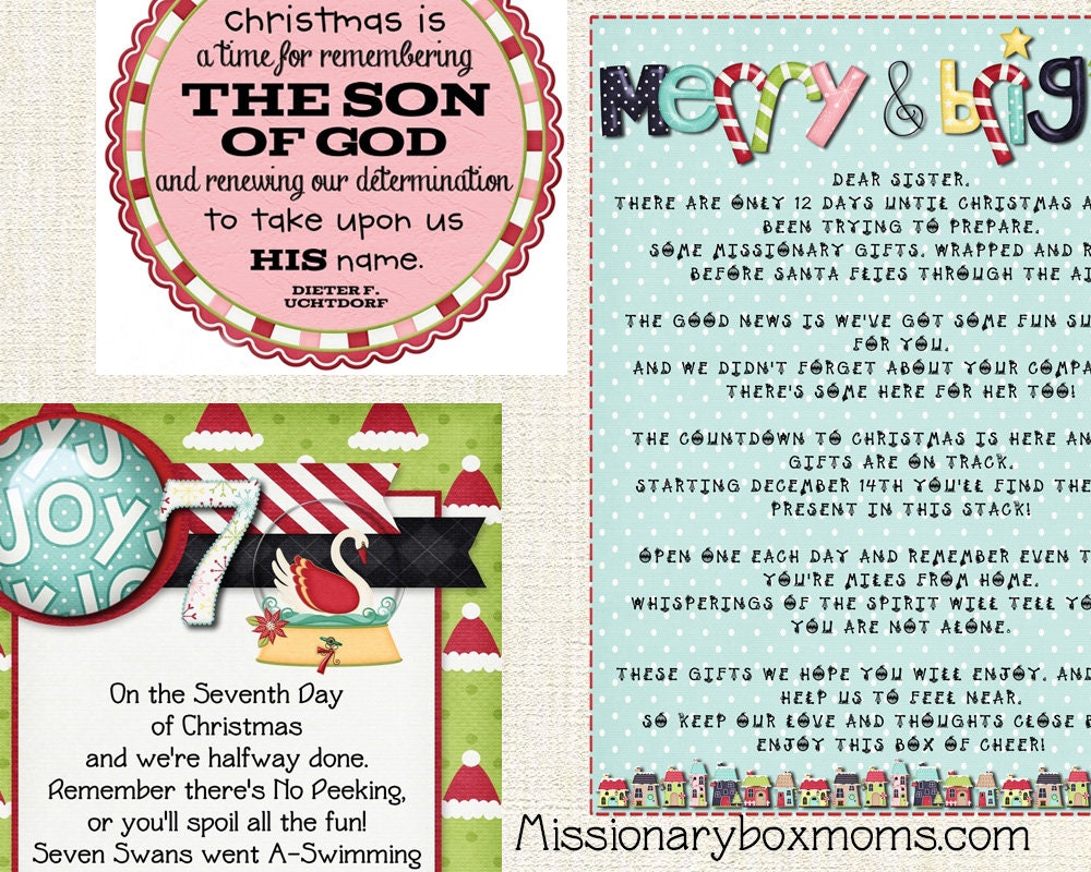 Care Package Kit - Christmas - 12 Days of Christmas/missionary Care ...