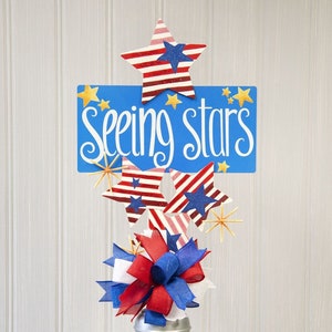Americana Outdoor Decor: Seeing Stars Sign Metal Stake for Pots or ...