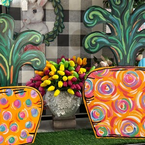 Carrots Easter/spring: Medium Big Whimsical Metal Carrot for Outdoor or ...