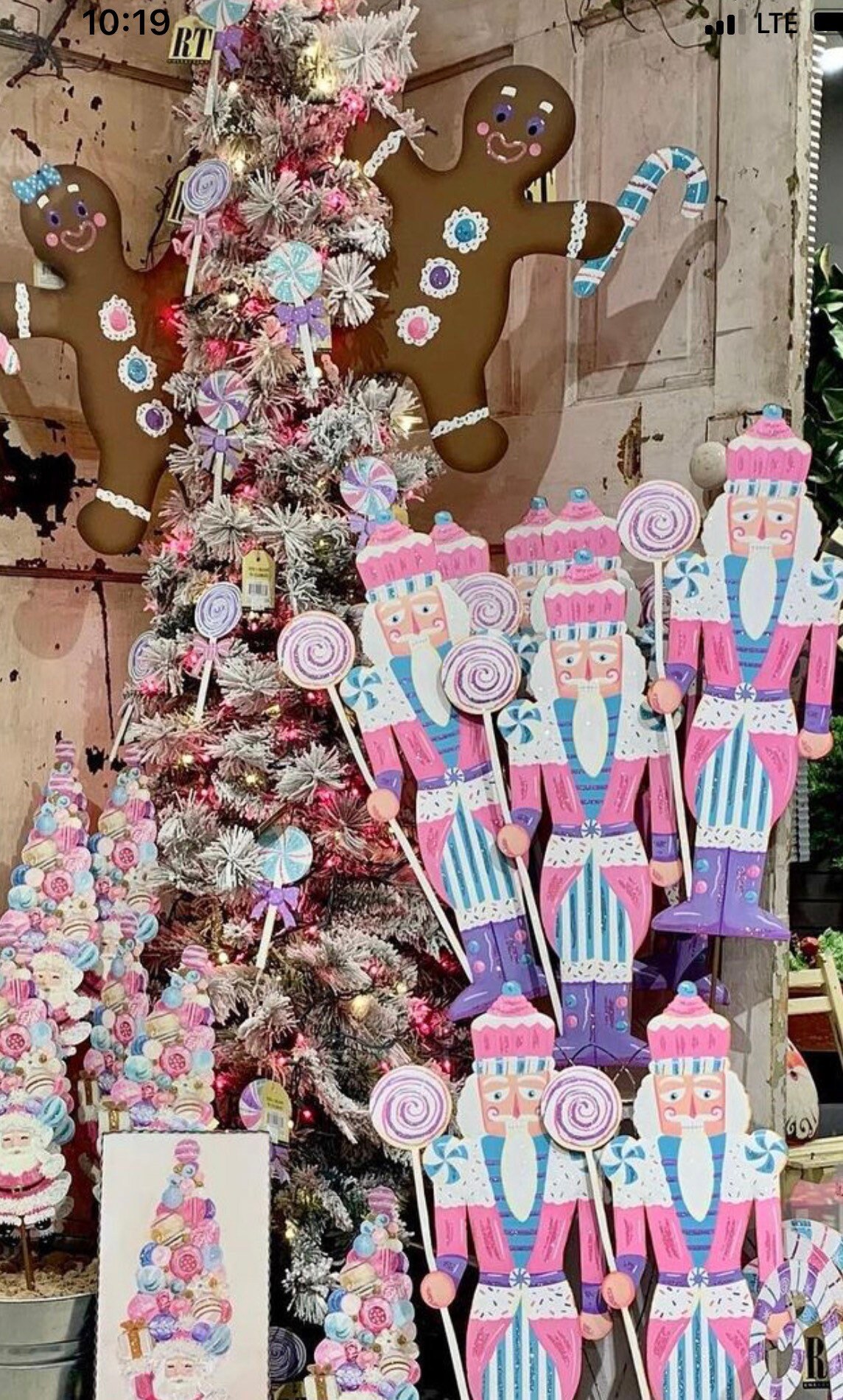 Pretty Pastel Santa Candy Topiary Stake | Etsy