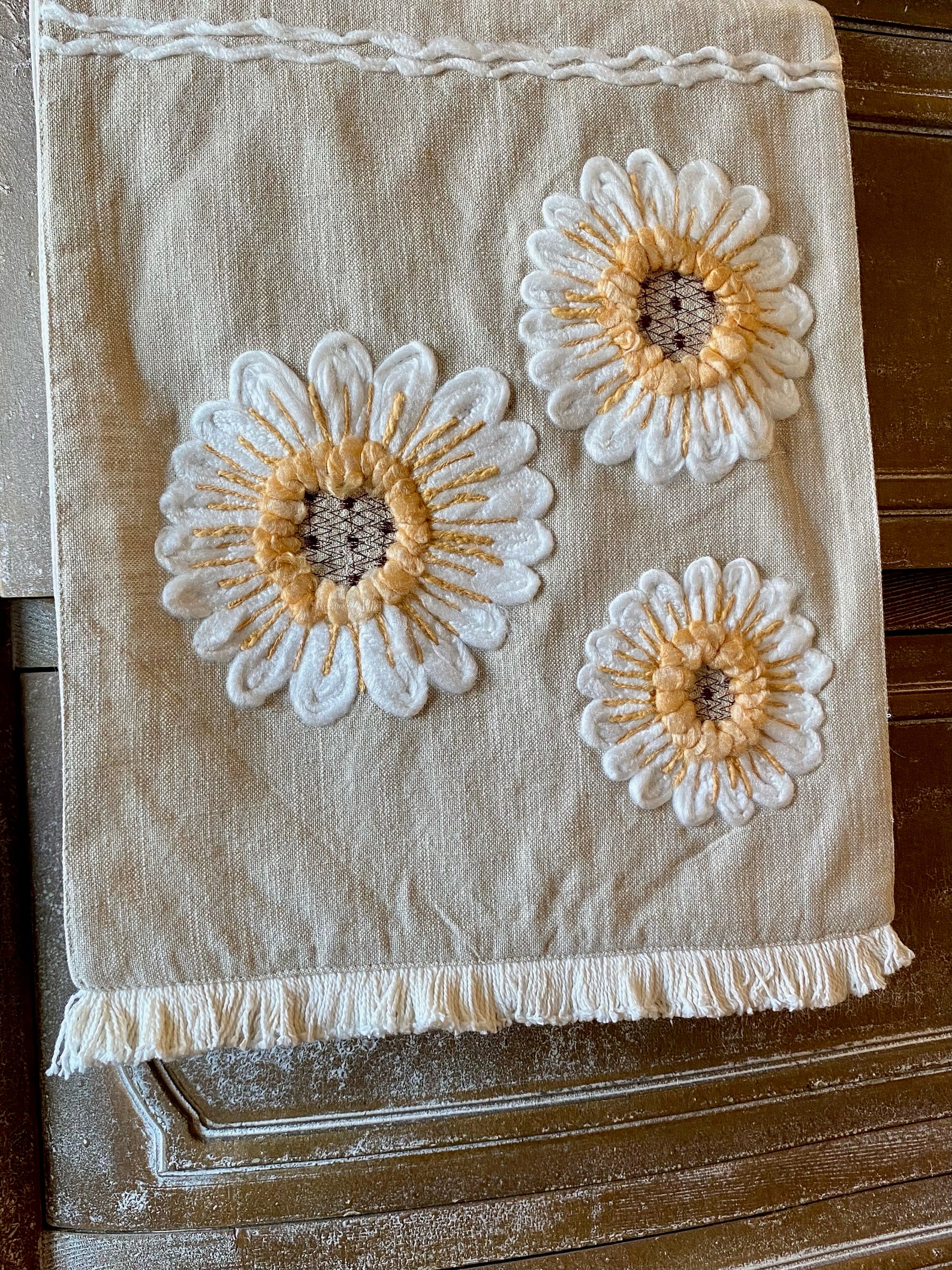 Sunflower Table Runner With Embroidered Sunflowers Linen - Etsy