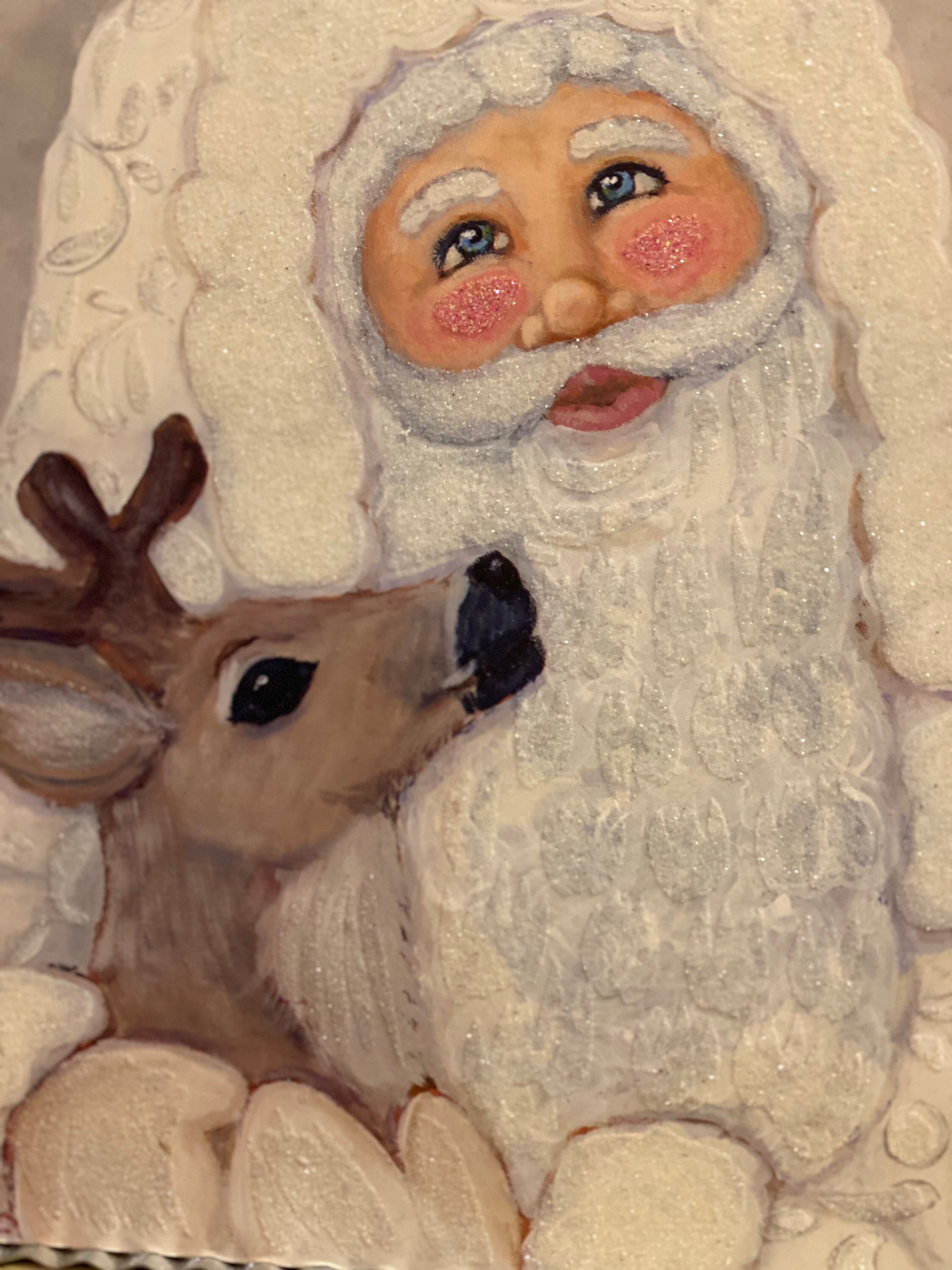 Santa Cream Pic With Galvanized Edge Farmhouse Christmas - Etsy