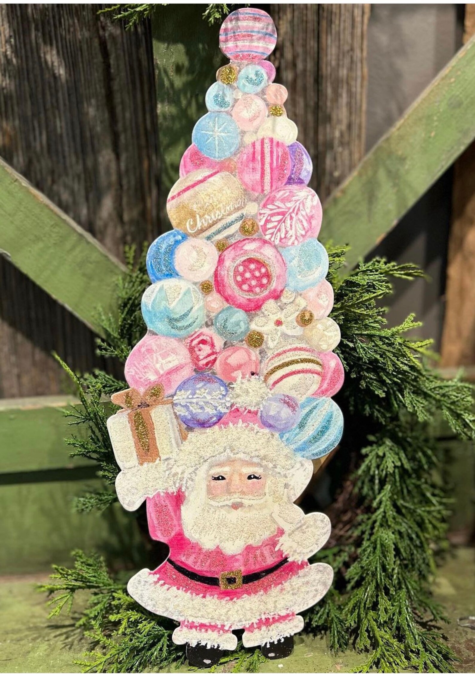 Pretty Pastel Santa Candy Topiary Stake | Etsy