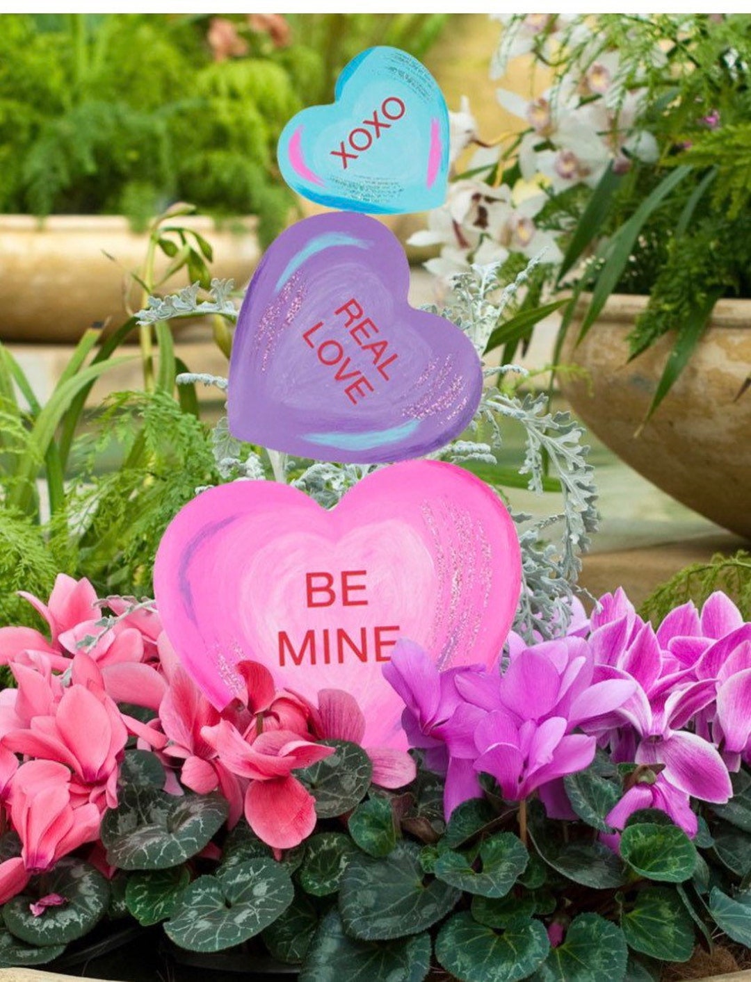 Valentines Day: Fun Candy Heart Stake Outdoor or Indoor Conversation ...