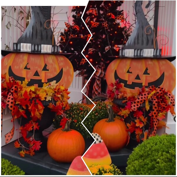 Jack O Lantern With Witch Hat - Etsy