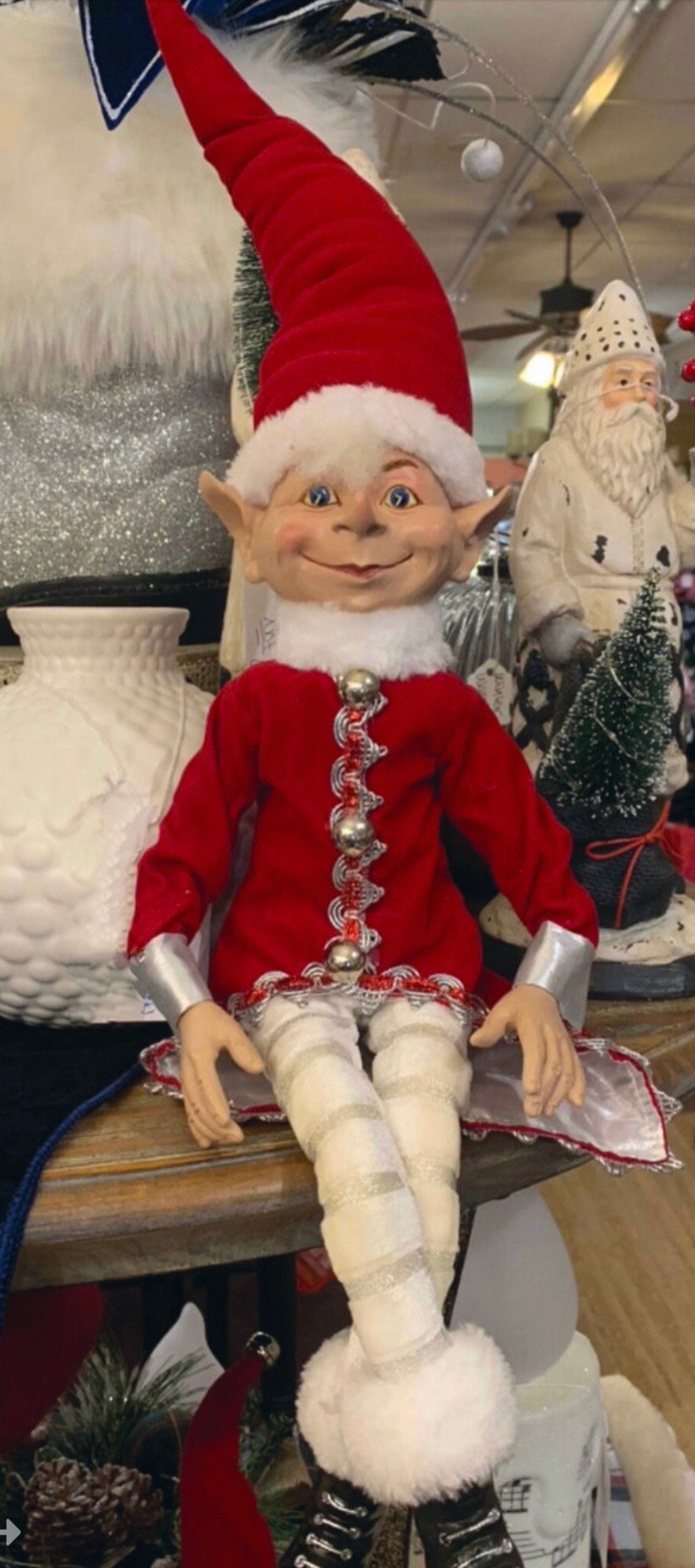 Elf Posable White and Red Elf - Etsy
