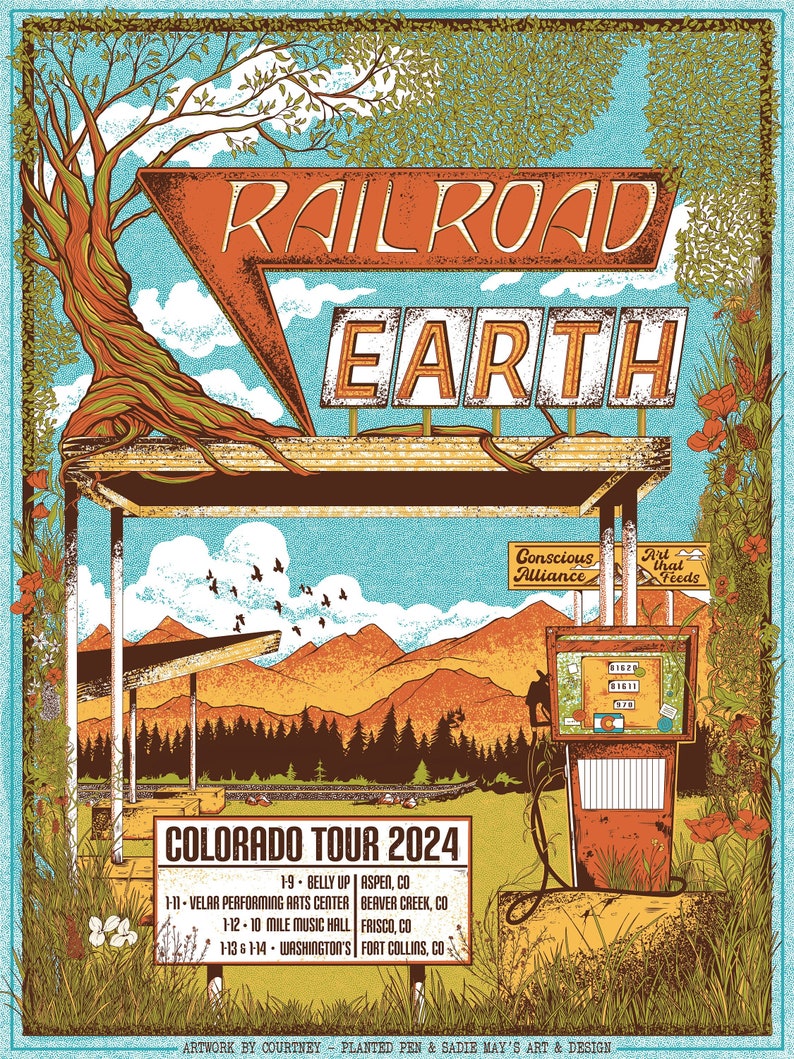 Railroad Earth CO Tour Poster (collab With Sadie May) - Etsy