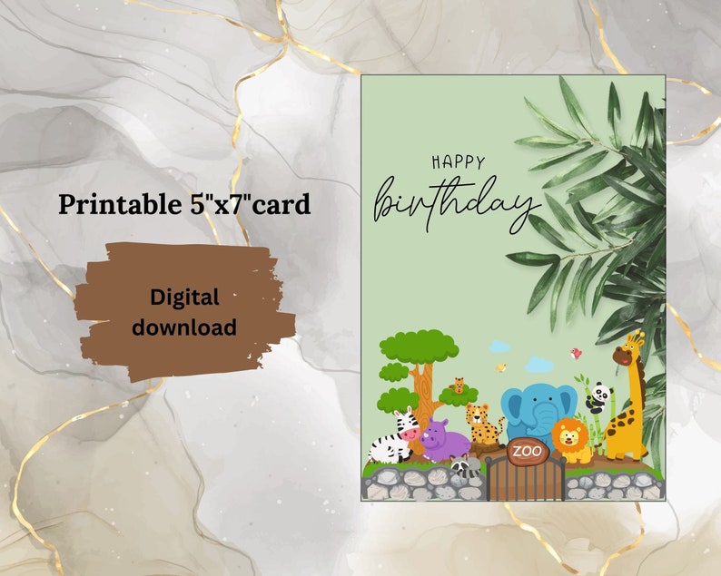 Wildly Fun Zoo Animals Birthday Card Handcrafted Greetings for a ...