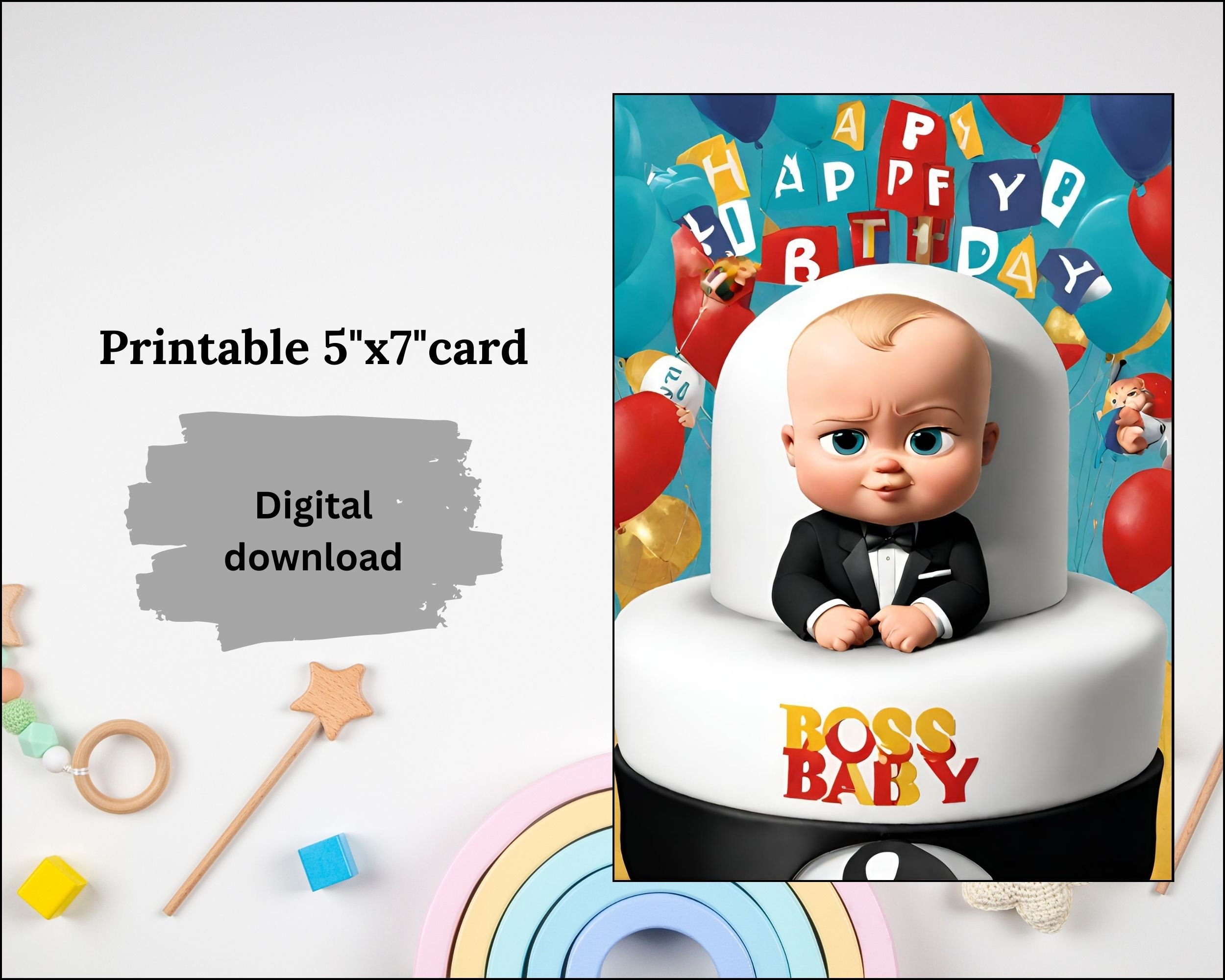 Boss Baby Birthday Card: Designed Digitally for Your Special ...