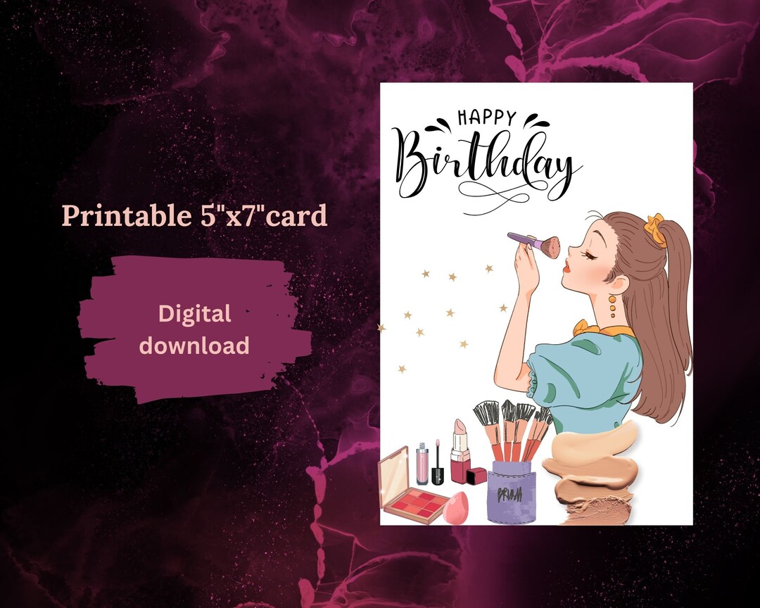 Girls' Makeup Birthday Card Glamorous Greeting for Her Special Day ...