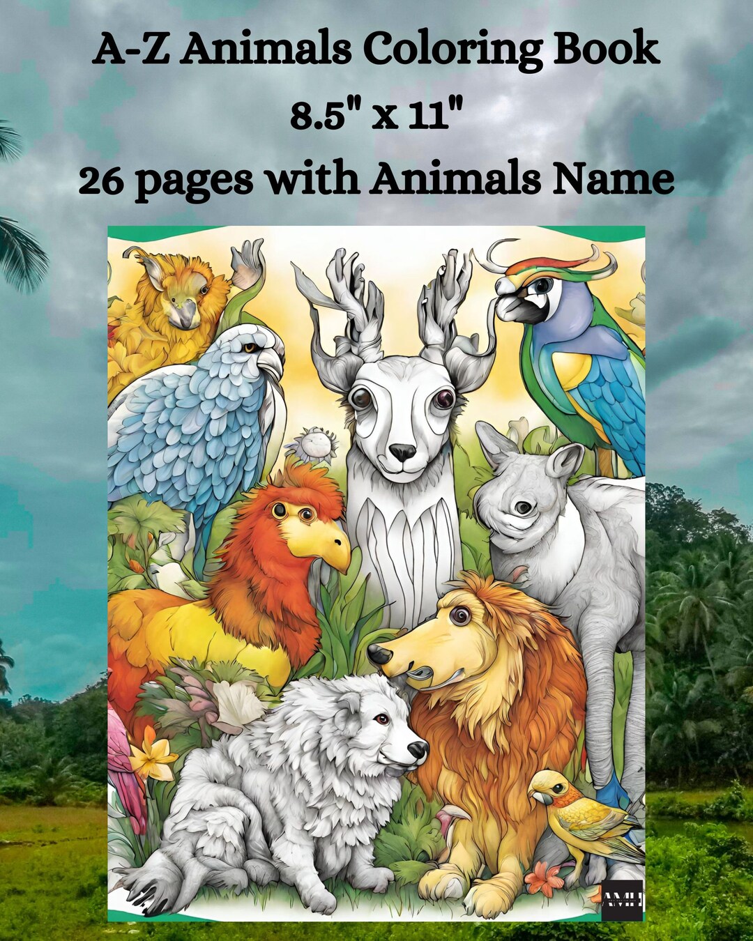 A-Z Animal Names Coloring Book, Fun & Educational Activity for Kids ...