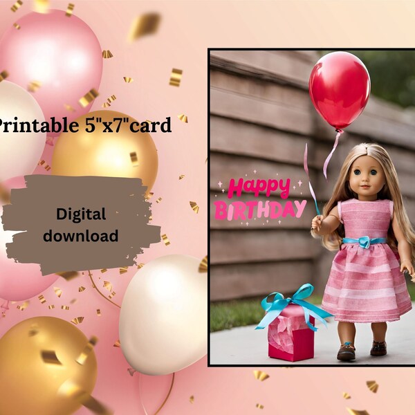 American Girl Doll Birthday Card - Etsy