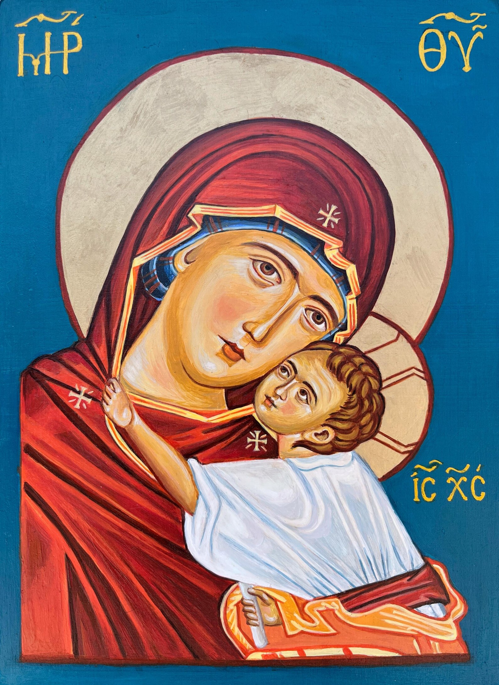 Mother of God - Hand Painted Byzantine Icon - Etsy