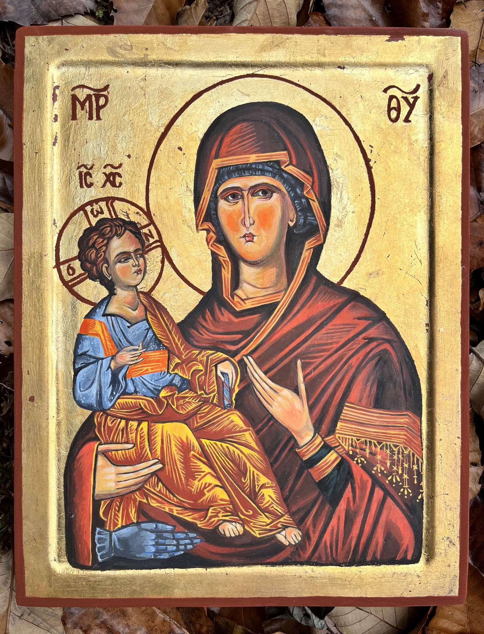 Three-handed Mother of God - Hand Painted Byzantine Icon - Etsy