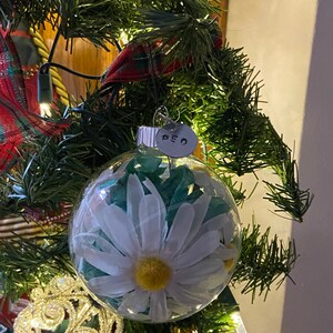 PEO Glass Ornament Daisy Hand Stamped Sisterhood Scholarship Fundraiser ...
